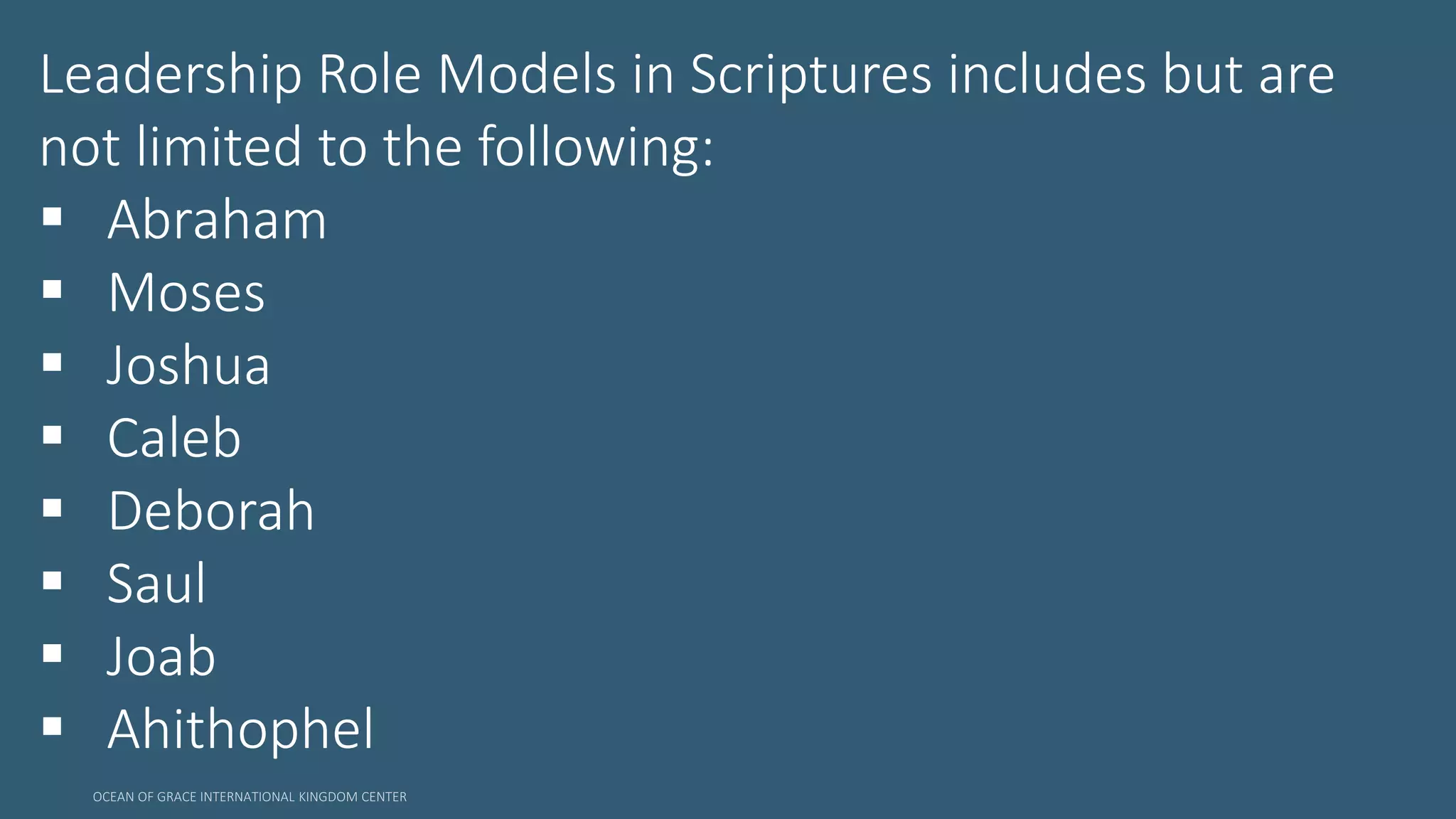 God's Leadership Model - Part 1 - Leaders In The Kingdom of God ...