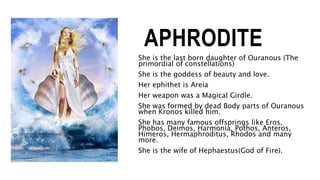 Gods of olympus | PPTX | Sci-fi and Fantasy | Hobbies & Interests