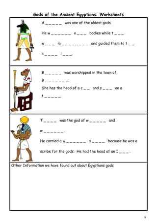 Gods of the ancient egyptians worksheet | PDF | Hinduism | Religion ...