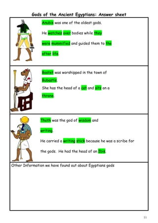 Gods of the ancient egyptians worksheet | PDF | Hinduism | Religion ...