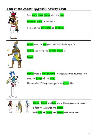 Gods of the ancient egyptians worksheet | PDF | Hinduism | Religion ...