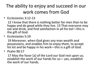 God’s Perspective Of Work | PPT | Christianity | Religion & Spirituality