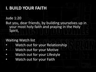 Things to do while waiting on God's plan | PPTX