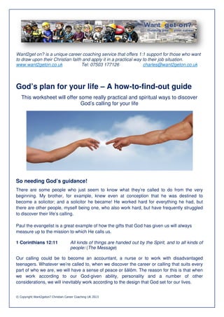 God’s plan for your life – A how to-find-out-guide | PDF