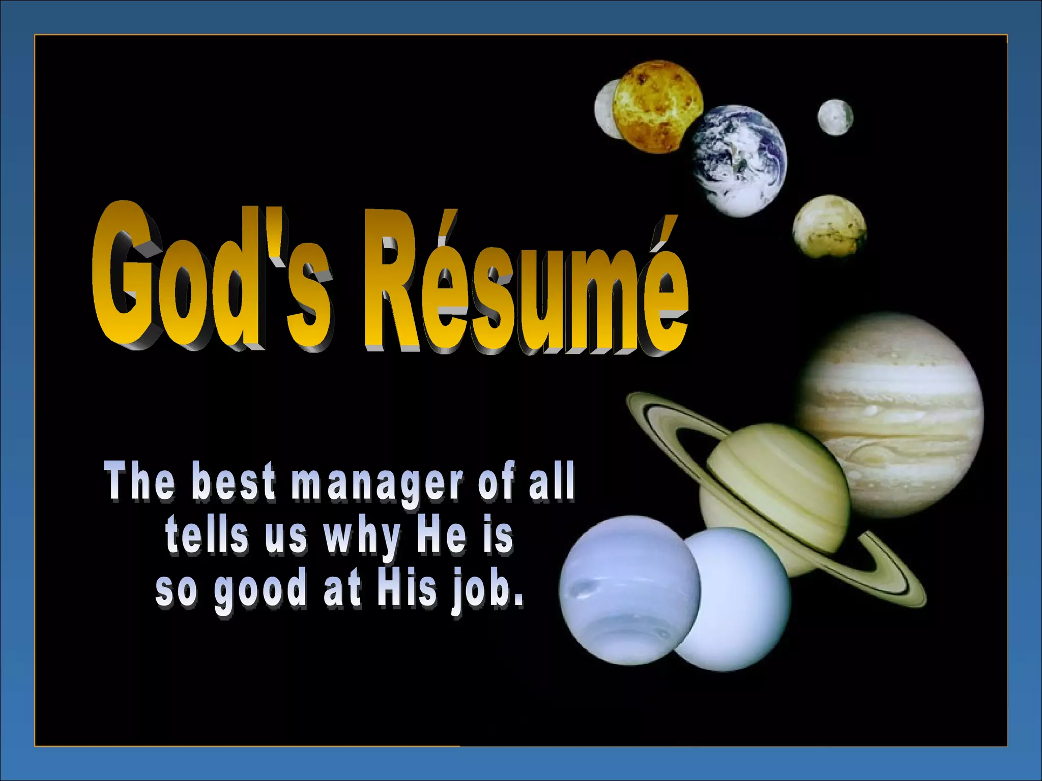 Gods Resume | PPT