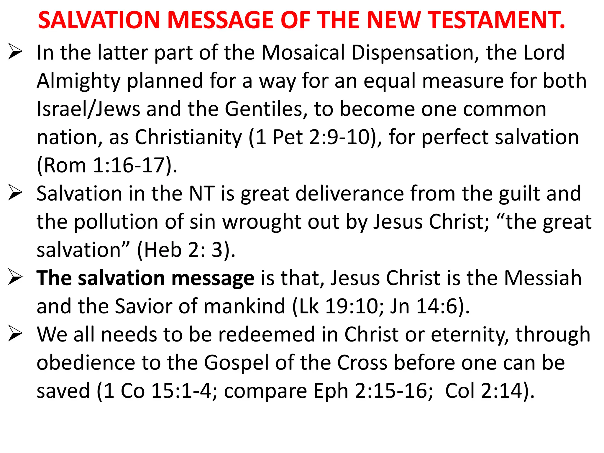 God's saving plan for man kind to eternity | PPTX