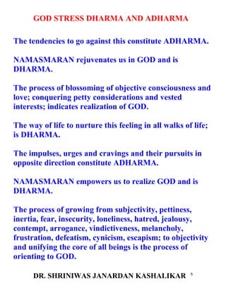 God stress dharma & adharma dr. shriniwas janardan kashalikar | PDF