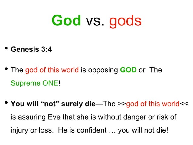 God vs. gods (Genesis 3) | PPT