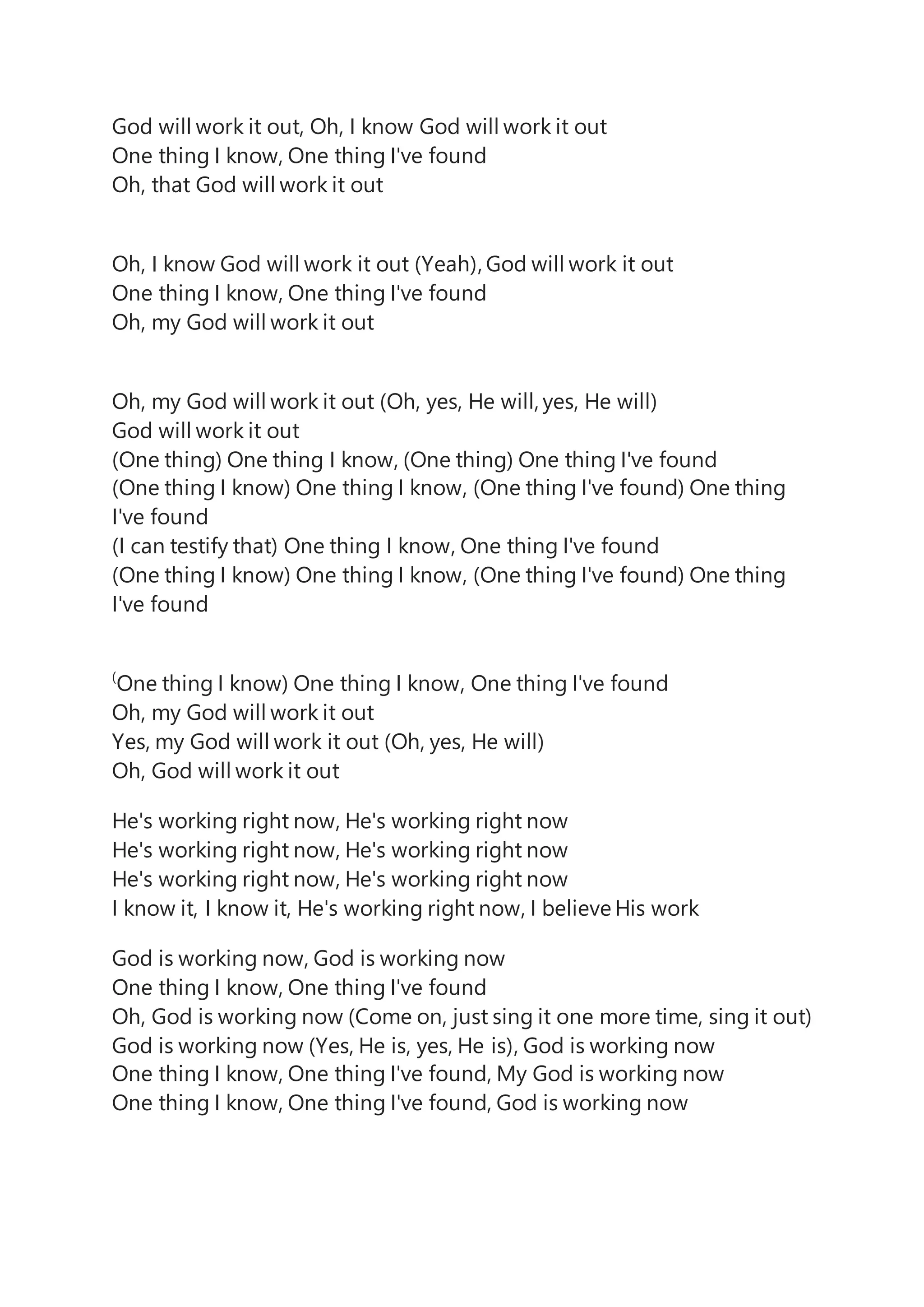 God will work out it | DOCX