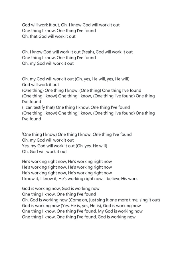 God will work out it | DOCX