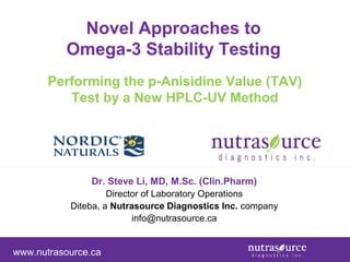 Novel Approaches to Omega-3 Stability Testing | PPT