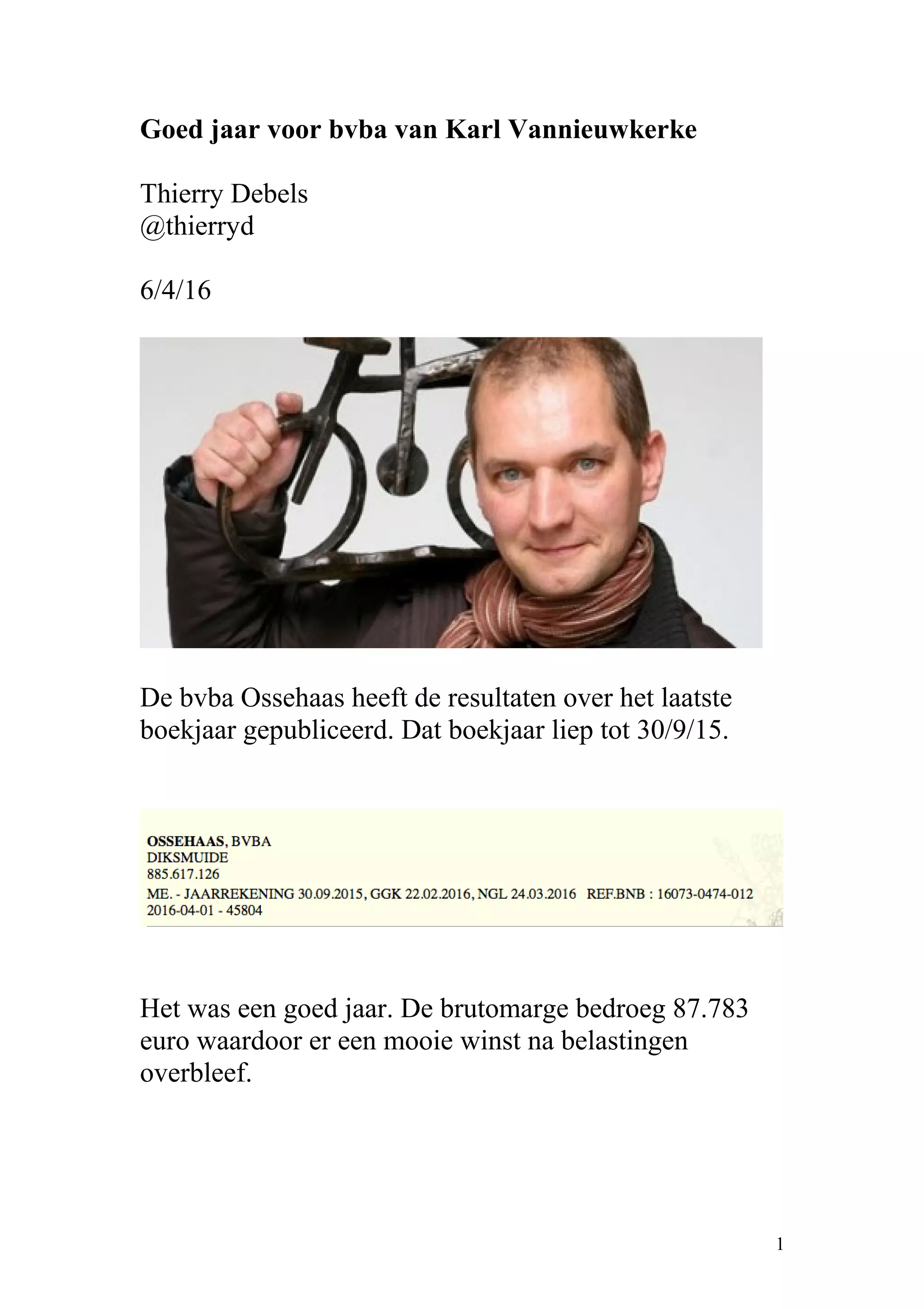 Goed jaar voor bvba van Karl Vannieuwkerke | PDF