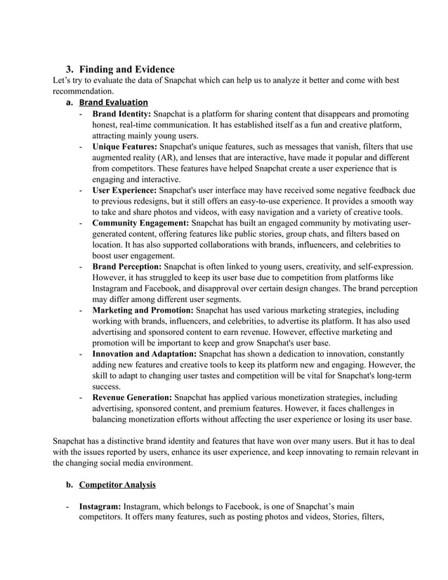 Snapchat Case Study by Kumari Warsha Goel | DOCX