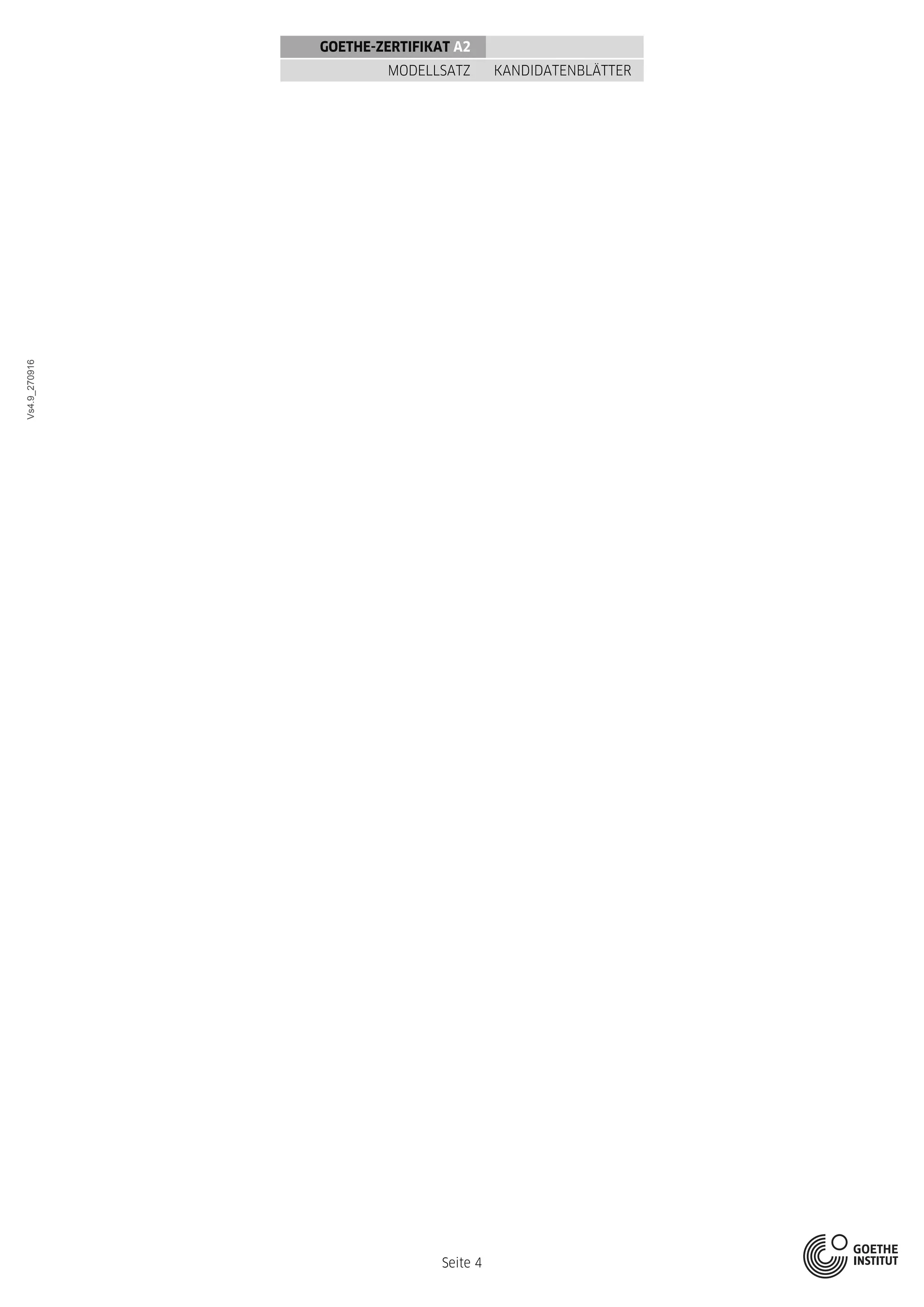 Goethe zertifikat a2-modellsatz_erwachsene | PDF