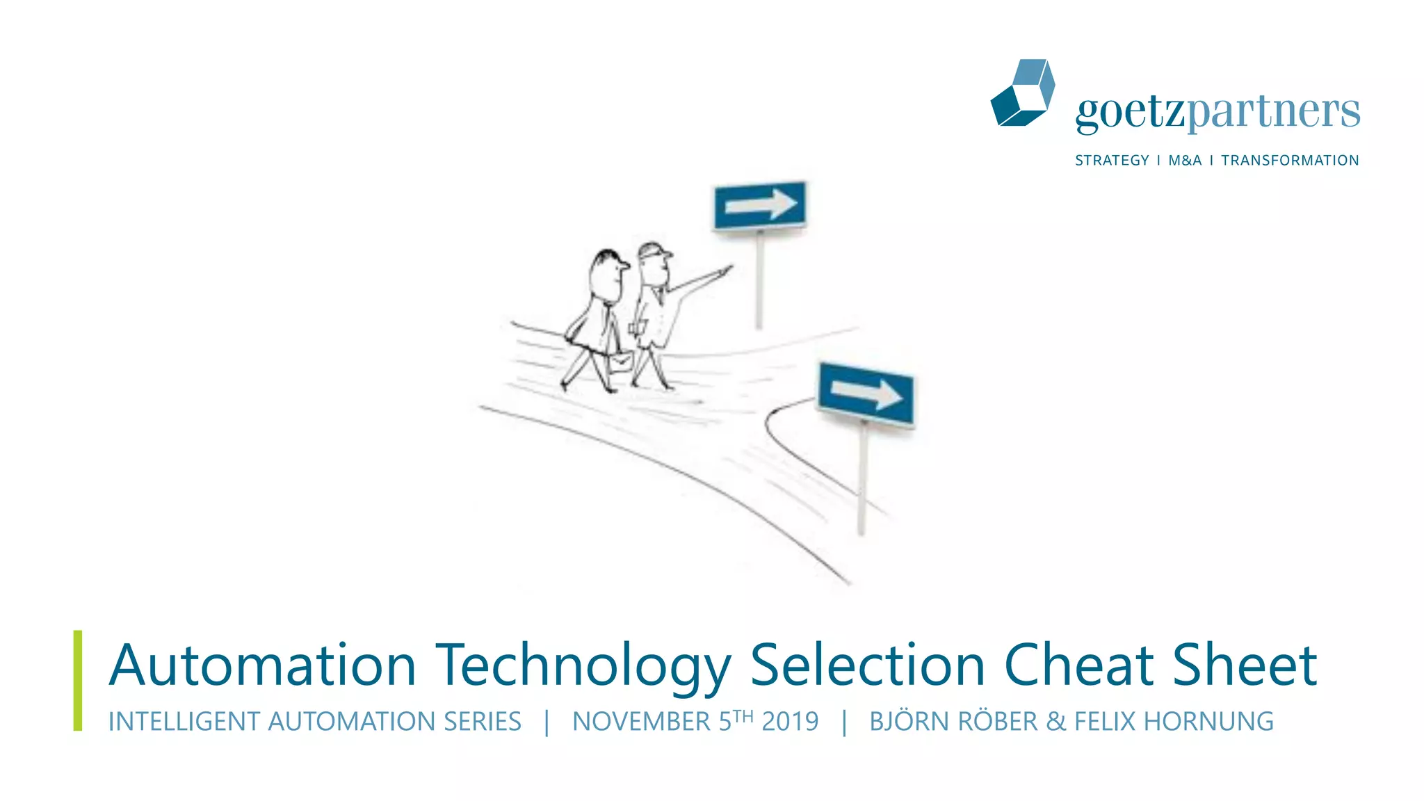 Automation Technology Selection Cheat Sheet | PDF