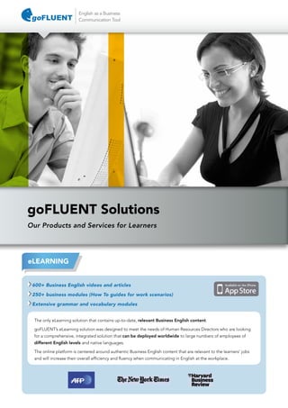 goFLUENT corporate brochure 2012 | PDF | Online Education | Education