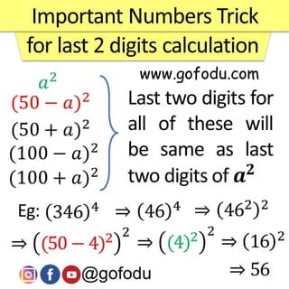 Last Two Digit Calculation of a number | PPTX