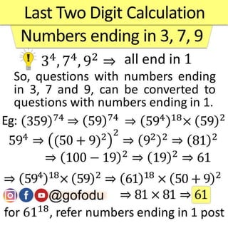 Last Two Digit Calculation of a number | PPTX