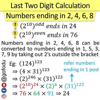 Last Two Digit Calculation of a number | PPTX