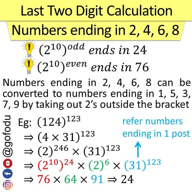 Last Two Digit Calculation of a number | PPTX