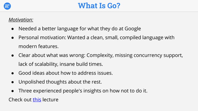 Go fundamentals | PPT