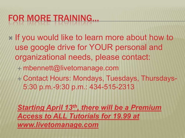 Google Drive Tutorial | PPT