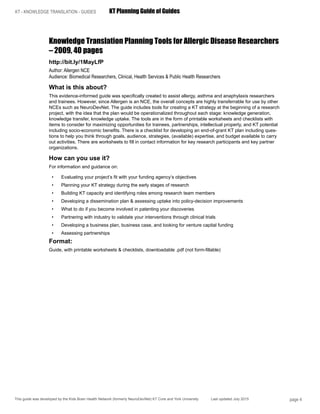 KT Planning Guide of Guides ACCESSIBLE | PDF