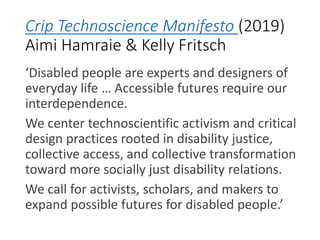 Disability, Emerging Tech & Inclusive Design at the Crossroads | PPTX