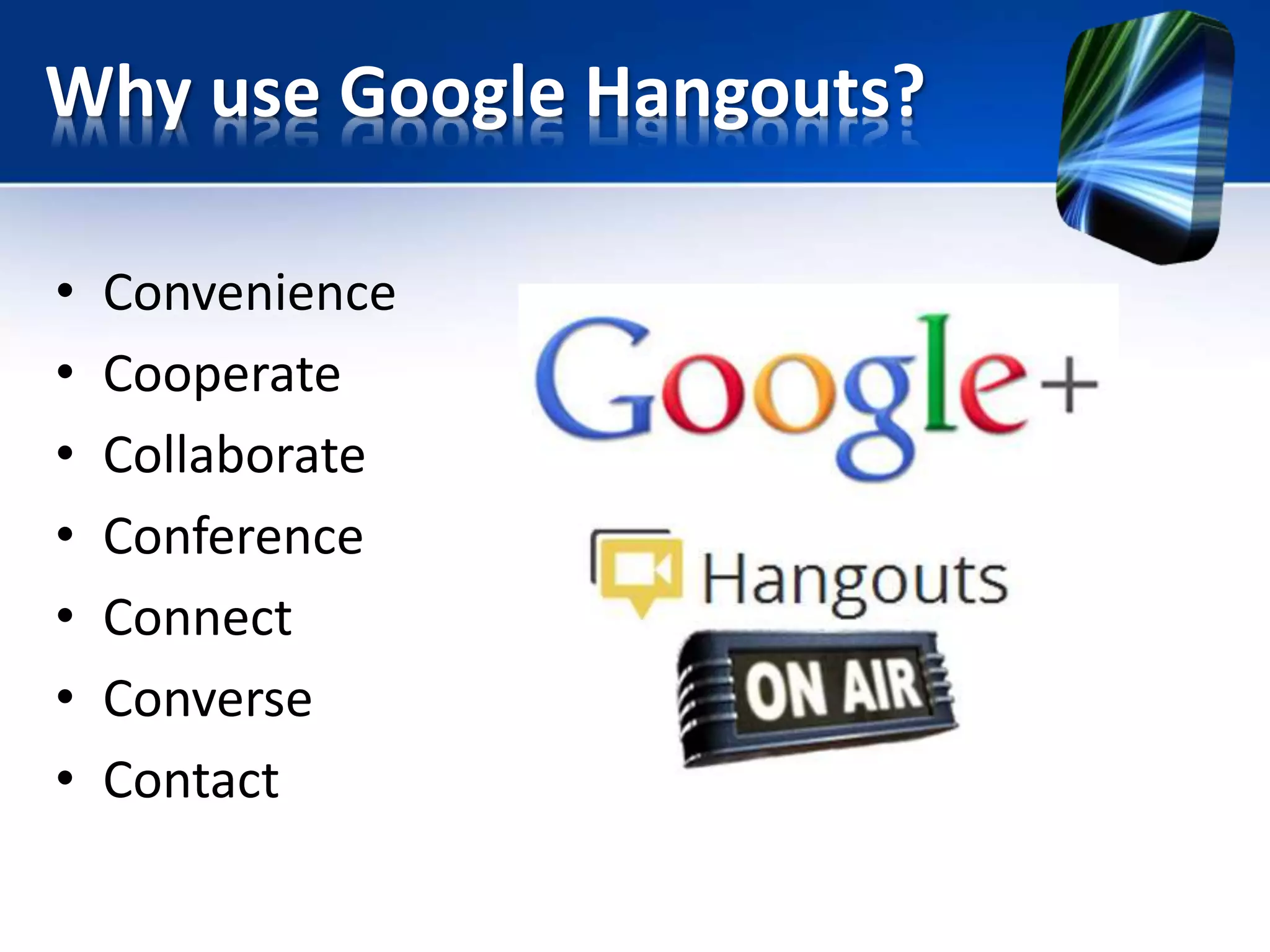 Google Hangouts for Education | PPTX