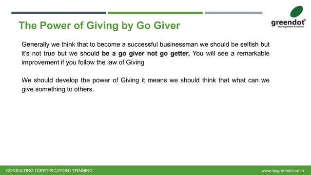go giver book review summary | PPTX | Sales | Business