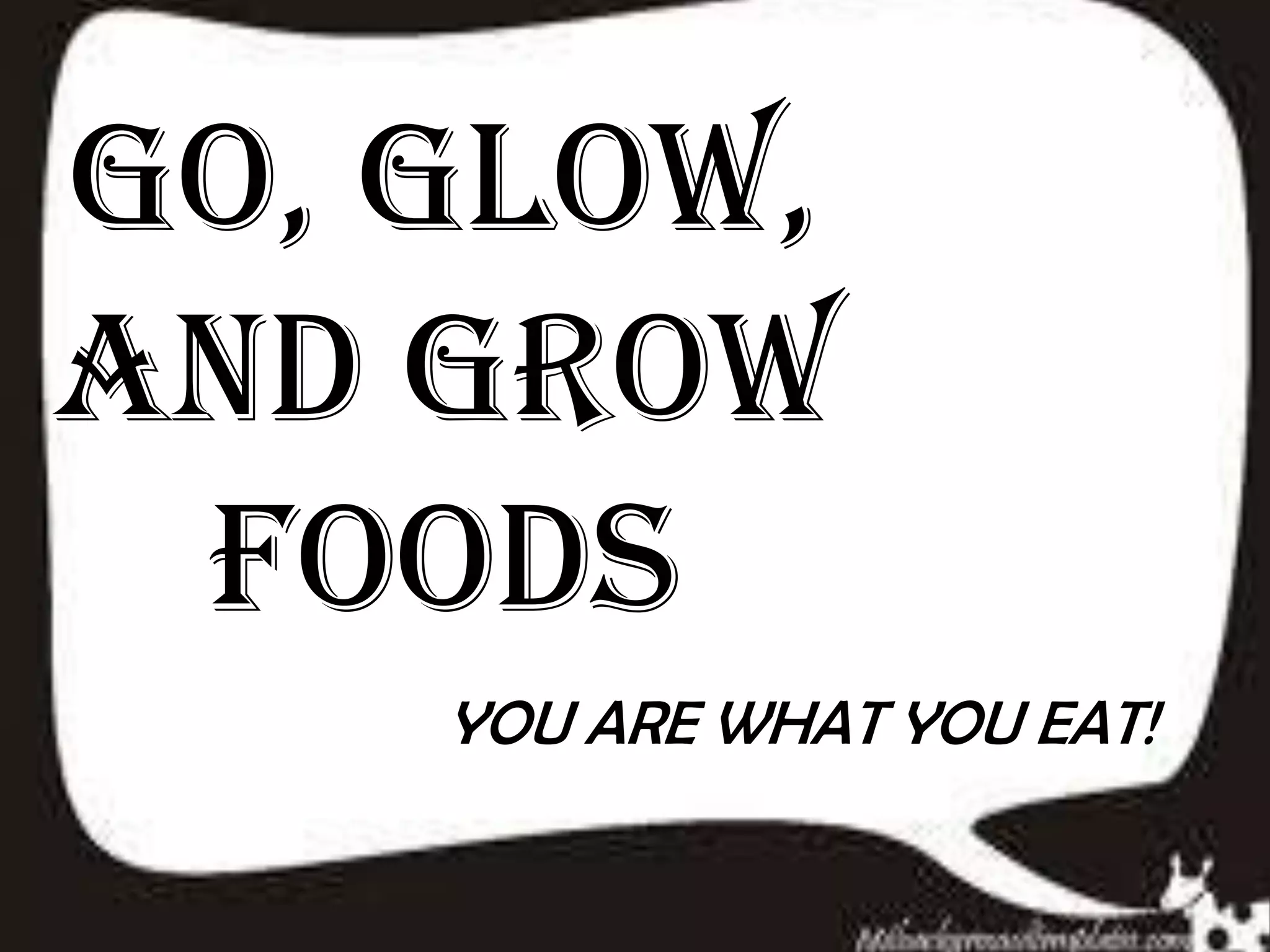 Go, glow, and grow food | PPT