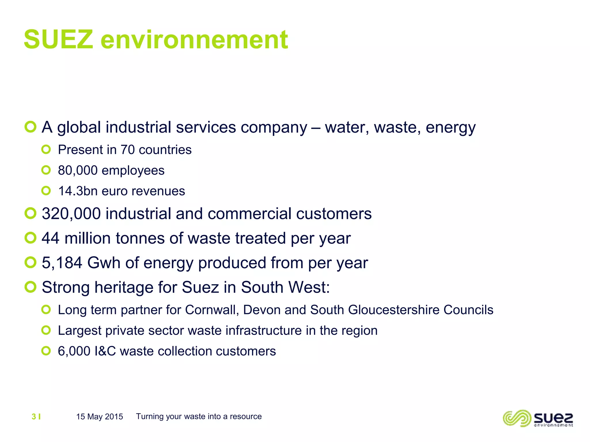 Turning Waste into a Resource - James Pike, Suez Environement | PPTX