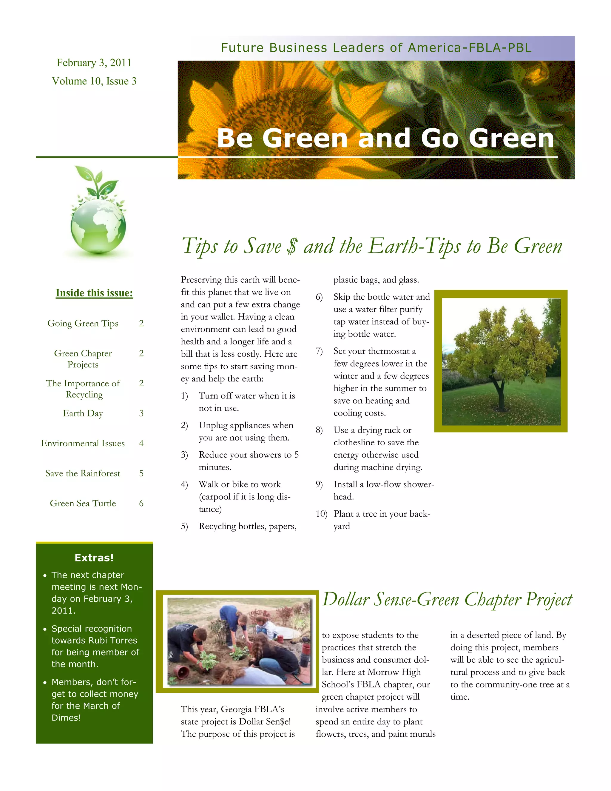 Go Green Newsletter | PDF