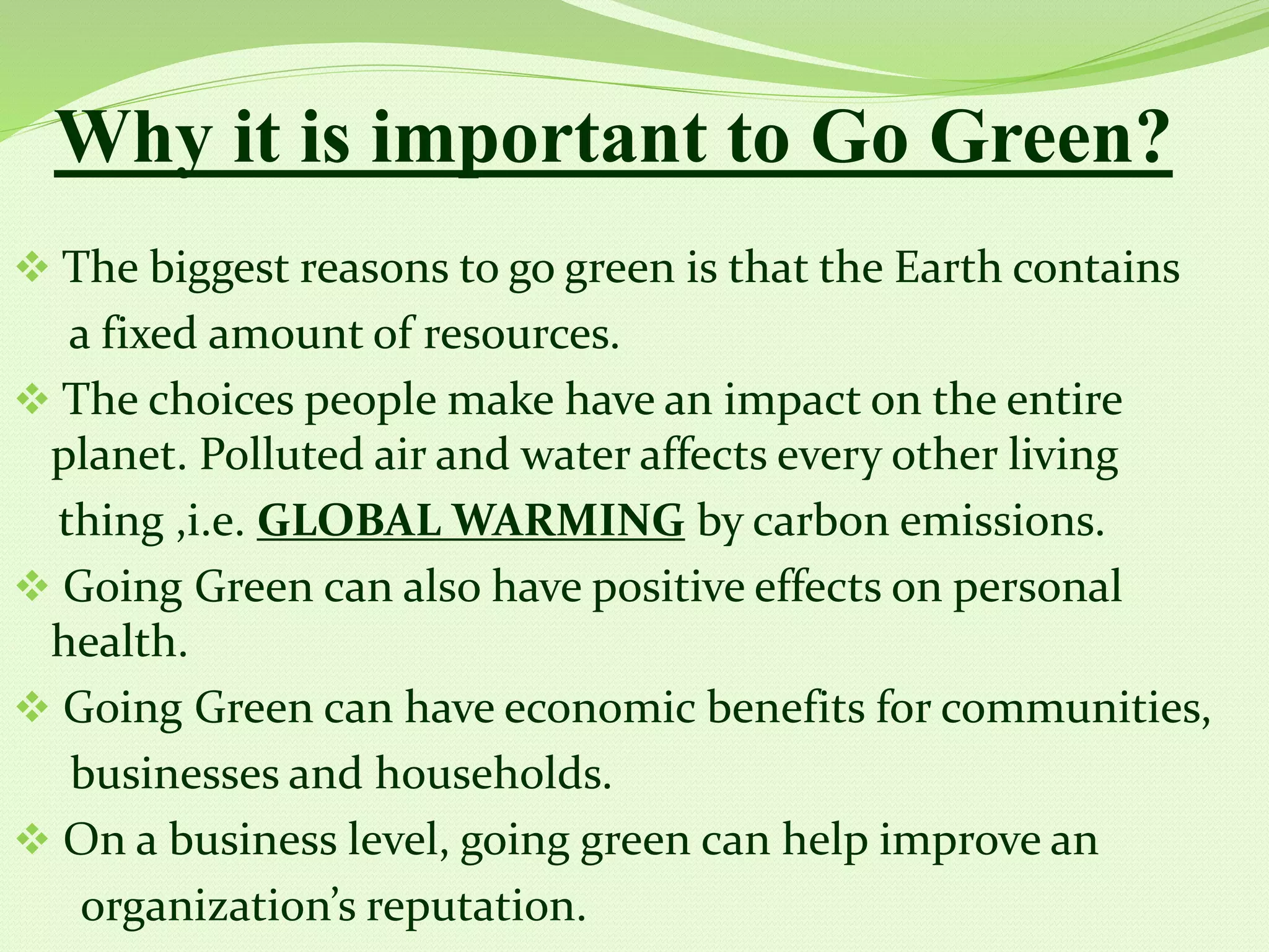 Go green ppt | PPTX