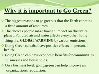 Go green ppt | PPTX