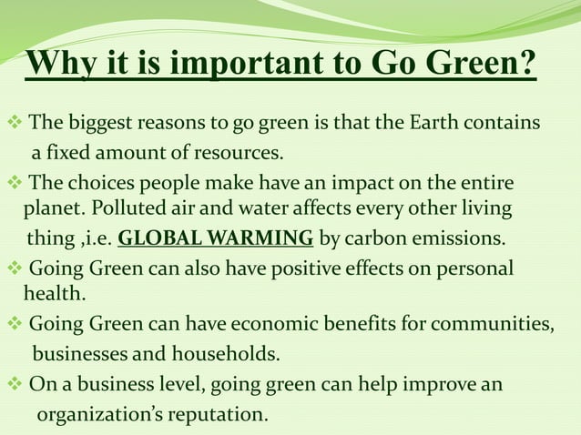 Go green ppt | PPTX