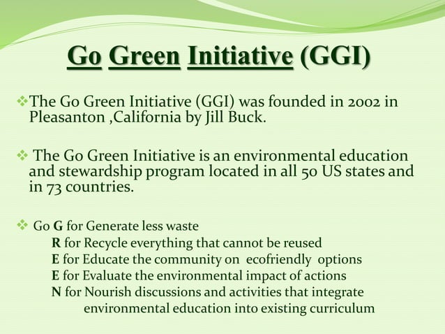 Go green ppt | PPTX