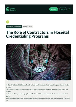 Including Contractors in Credentialing for Better Visitor Screening and ...