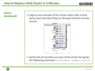 How-To Deploy a Riak Cluster in 5 Minutes on GoGrid | PPTX
