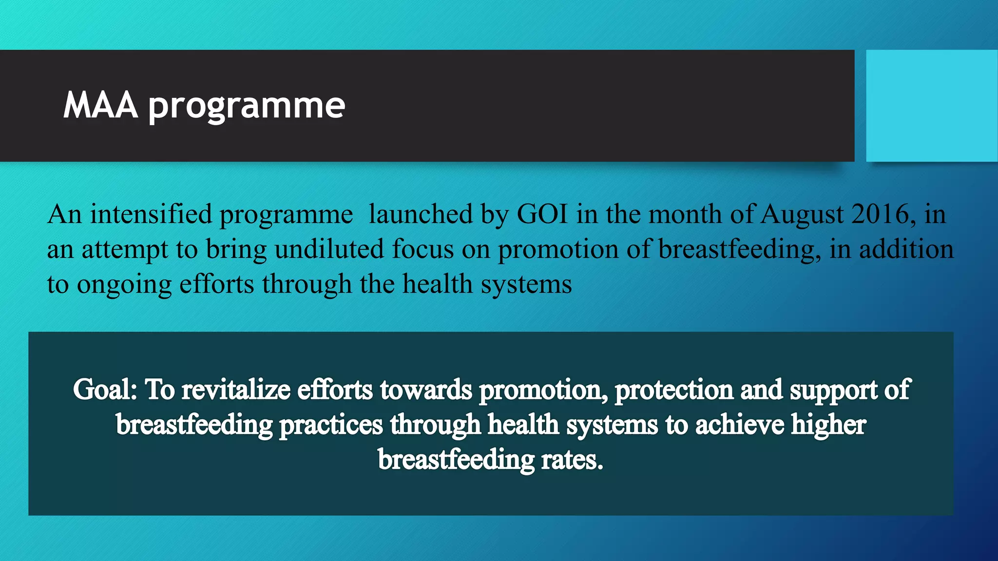 Goi initiatives in promoting IYCF practices | PDF