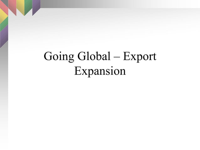 Going Global Export Expansion | PPS
