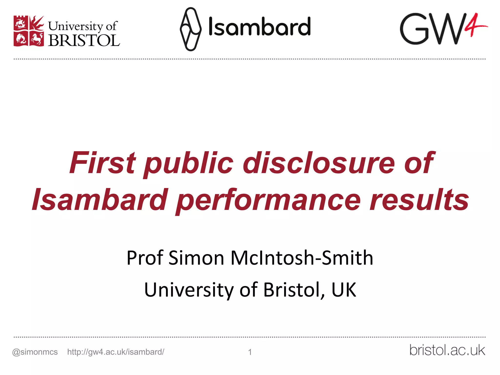 First Public Disclosure of Isambard Supercomputer Performance Results | PDF | Computer ...