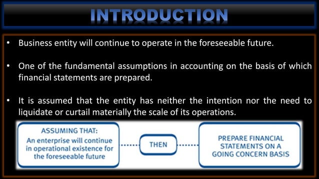 Going concern concept | PPTX | Business Accounting & Finance | Business