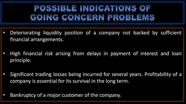 Going concern concept | PPTX | Business Accounting & Finance | Business