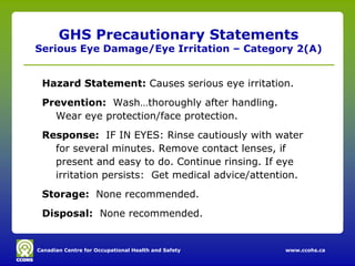 WHMIS and OSHA Labels | PDF | First Aid | Injuries