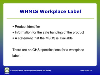 WHMIS and OSHA Labels | PDF | First Aid | Injuries