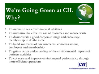 Going Green at CII 15 Steps | PDF | Green Solutions | Business
