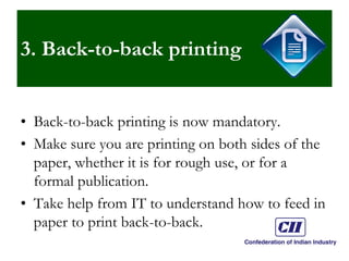 Going Green at CII 15 Steps | PDF | Green Solutions | Business