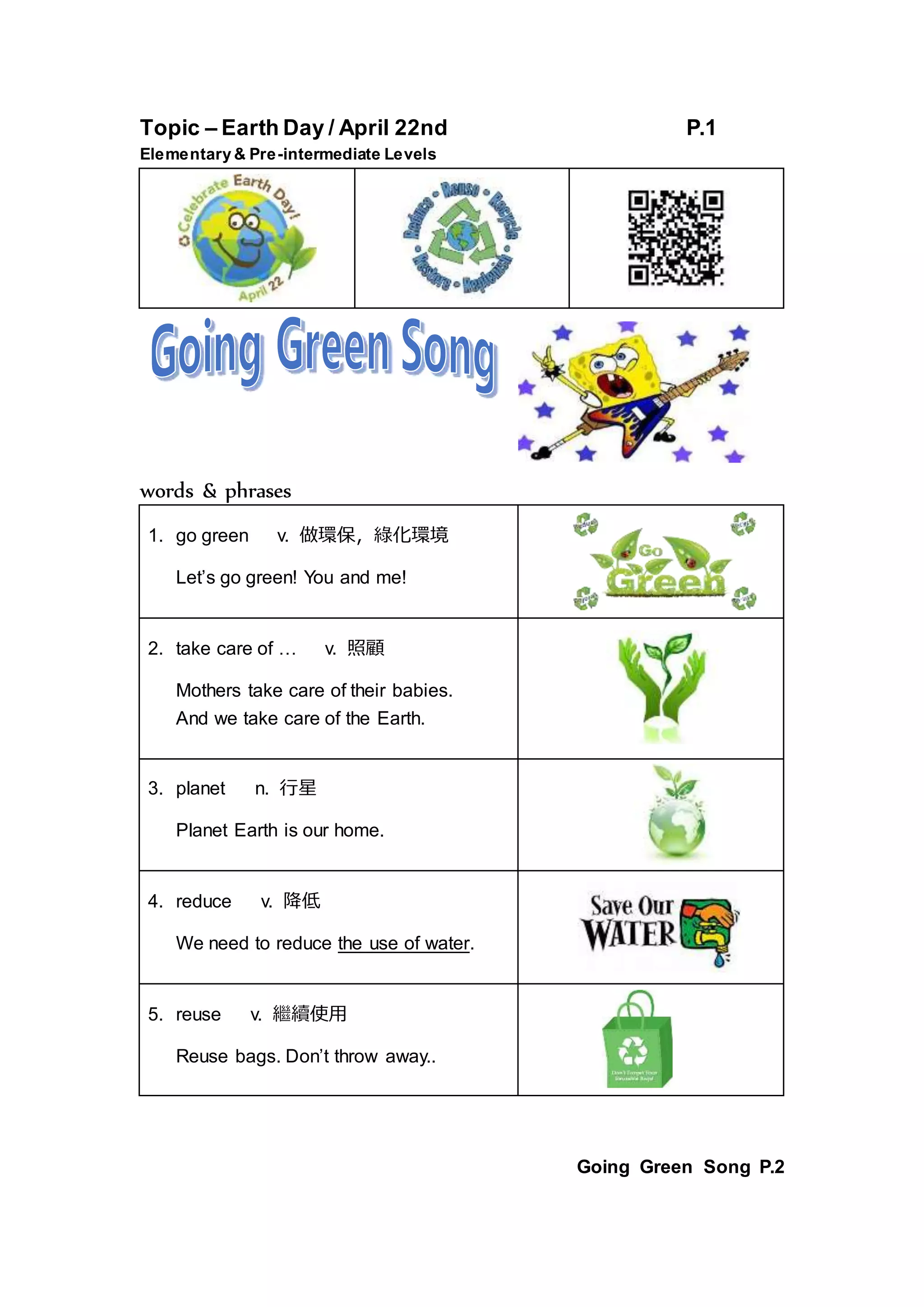 Going Green Song | DOCX