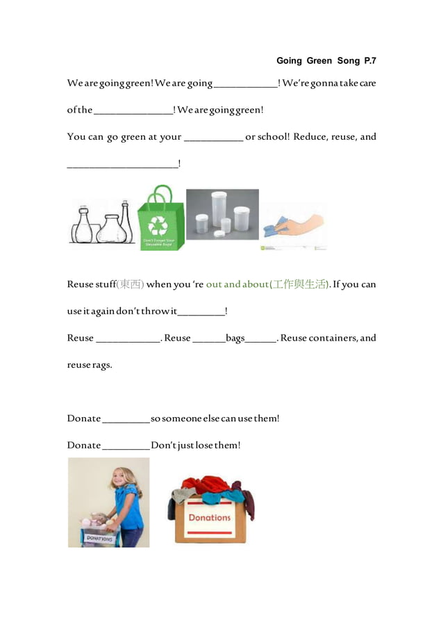 Going Green Song | DOCX | Bath and Shower | Personal Care